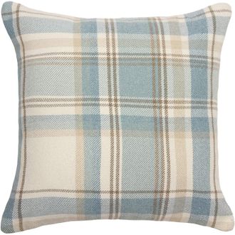 McAlister Textiles Heritage | Kissenbezug f&uuml;r Sofakissen in hellem Blau | 43 x 43 cm | gewobenes Tartan-Muster kariert | Deko Kissenh&uuml;lle Sofa, Bett, Couch pflegeleichte