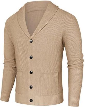 Generic [Mode automne] Veste pull d&eacute;contract&eacute;e &agrave; manches longues pour homme Manteau l&eacute;ger, kaki, XL