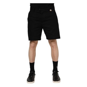 Dolce & Gabbana Homme, Shorts, Noir, Taille: M Shorts Bermuda en Coton Noir