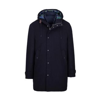Manuel Ritz Flannel Wollmischung Parka - - Coats - Herren - Blau - 3XL