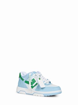 Off-white Mens Baby Blue And Green Gradient Sneakers Blue-Green Calf Leather Trainers Blue/green