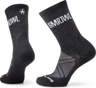 Smartwool Unisex-Adult Athletic SMRTWL Logo Crew Socks, Black, S