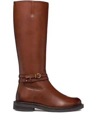 Geox 35mm Serilda buckled knee-high boots - Marron