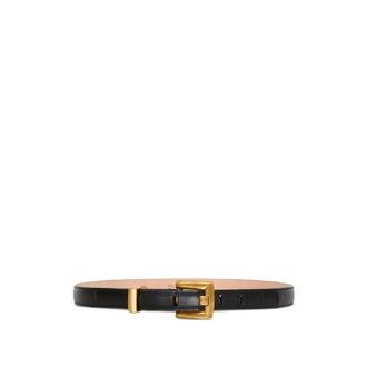 Balmain Anthem Kalbsleder G&uuml;rtel 2 cm - - Accessories - Damen - Schwarzk - 90 CM