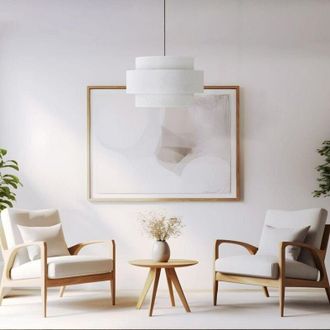 Luminosa Light Designs Tkkrywult Calisto Wei&szlig;e H&auml;ngeleuchte 50 cm