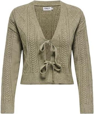 Only Onlfia Ls String Cardigan KNT Nca, Gris, XL Femme