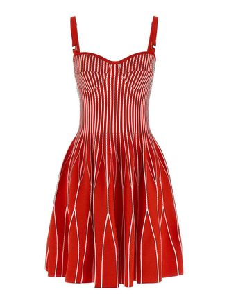 Elisabetta Franchi Robe Au Genou - Rouge