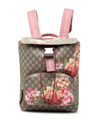Gucci 2016-2025 GG Supreme Blooms Single Buckle backpack - Marron