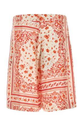 Fendi Mens Printed Silk Bermuda Shorts Coral Exterior