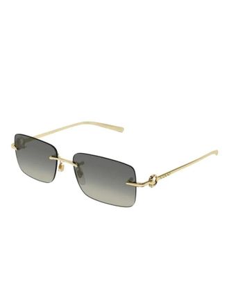 Gucci GG1703S Rimless Rectangular Sunglasses - Gold