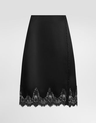 Dolce & Gabbana Rock Aus Satin - Frau Collection Schwarz Seide 46