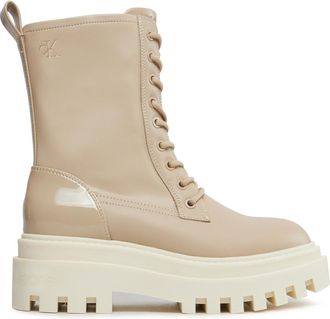 Calvin Klein Jeans Schn&uuml;rstiefeletten Calvin Klein Jeans Chunky Laceup Lth Mg Sat YW0YW01285 Beige