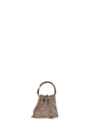 Jimmy Choo London Womens Handbag Micro Bon Gold Nylon Bag