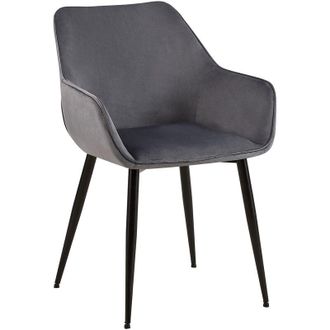 Clp Vessa chaise vintage gris foncé, velours