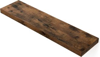 Hoppa Wandregal - Rustikales schwebendes Wandregal 80 x 20 cm - Braun - MDF