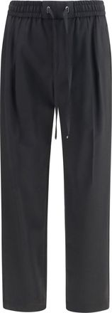 Dolce & Gabbana Mens Jogger Pants Black Wool Gabardine Virgin Trousers