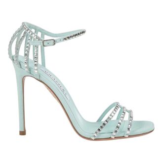 Aquazzura Femme, Chaussures, Bleu, Taille: 37 EU Sensation Crystal Sandal 105