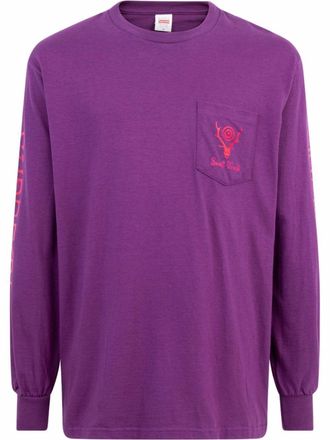 SUPREME t-shirt South2 West8 à manches longues - Violet