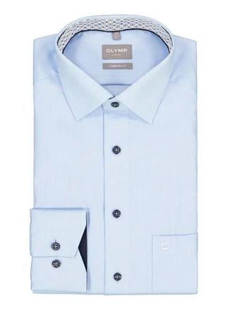 Olymp Herren Hemd blau meliert