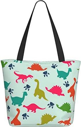 AOOEDM Sac &agrave; provisions color&eacute; de dinosaures de bande dessin&eacute;e pour dames 13x11x7in.Le cadeau parfait de la Saint-Valentin.Cest de la Saint-Valentin pour mam