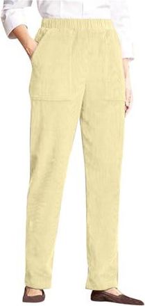 Generic Pantalon en velours c&ocirc;tel&eacute; pour femme - Taille &eacute;lastique - Jambe droite - Pantalon dhiver tendance daffaires d&eacute;contract&eacute; - Couleur unie - R&eacute;tro - Bagg