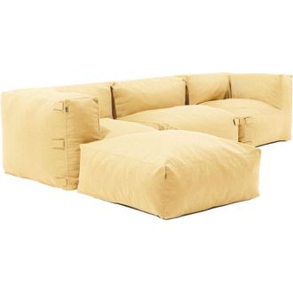 Oviala Canap&eacute; dangle modulable 4 places jaune clair - Mixi