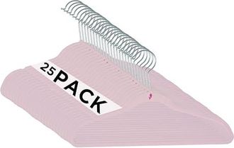 Simplify 25 Stück Kinder-Samt-Kleiderbügel, schmales, rutschfestes Design, platzsparend, Farben passend zu jeder Baby-Krankenschwester, Rouge, 25 Stück