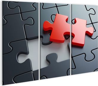 Islandburner Bild auf Leinwand Fehlendes Puzzleteil Business Kreativit&auml;t Teamwork L&ouml;sung Konzept Bilder Wandbilder Poster IKNW-3P