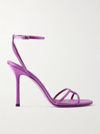 Jimmy Choo London Sandales En Satin Leo 100 - Violet