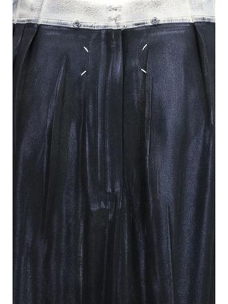 Maison Margiela Womens Midi Skirt Foil-Treated Black Acetate