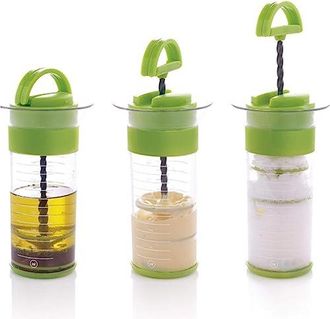 Mastrad Toupie des Sauces - Mélangeur à Vinaigrette - Création et Conservations - Sauces et Emulsions - Gradué - Capacité 300 ml - Sans BPA, Vert