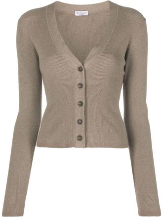 Brunello Cucinelli Geripptes Strickoberteil - Braun