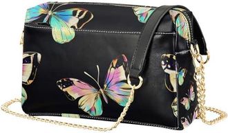 Mnsruu Sacs à bandoulière pour femme, sac à main en cuir avec silhouette de papillon