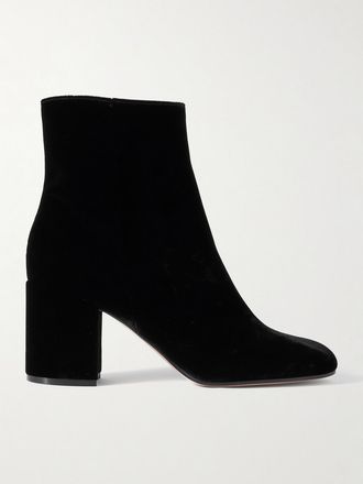 Gianvito Rossi Bottines En Velours Joelle 70 - Noir