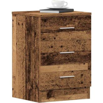 vidaXL Nachttische 2 Stk. Altholz-Optik 38x35x55 cm Holzwerkstoff - Vidaxl