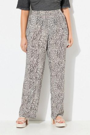 Ulla Popken Schlupfhose Hose Rose Animaldruck weites Bein Elastikbund