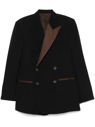 Wales Bonner blazer en tissu grain de poudre - Noir