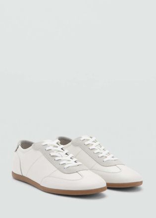 Mango Tennis combin&eacute;es cuir blanc - Homme - 39 - MANGO MAN