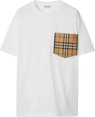 Burberry Archive Check Pocket T-Shirt - - Tops - Herren - Wei&szlig; - S