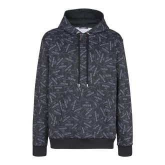 Balmain Homme, Sweatshirts et sweats &agrave; capuche, Noir, Taille: XS Sweat &agrave; capuche imprim&eacute; motif &Eacute;tiquette all-over