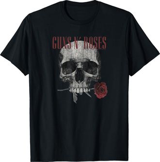 Guns n' Roses Guns n Roses Hard Rock Band Flower Skull by Rock Off T-Shirt