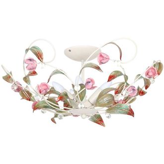 Licht-Erlebnisse Licht-erlebnisse - Florale Deckenleuchte rose &Oslash;64cm 5-flmg