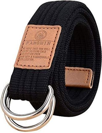 Zonfer Militaire Unisexe Ceinture en Toile Style Double D-Ring Boucle Casual Respirant Ceinture en Toile pour Homme Femme