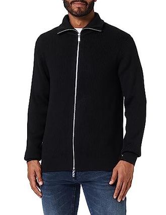 Emporio Armani Armani Exchange Merino Wool Mix Full Zip Mock Neck Sweater Cardigan, Noir, Taille L Homme