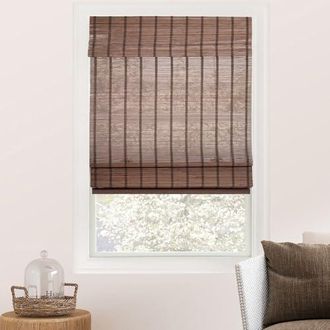 Chicology Bamboo Roman Shades - umweltfreundliche Designer-Fensterrollos, ideal f&uuml;r Zuhause und Terrasse, Premium-Qualit&auml;t, B&auml;renbraun, 88,9 x 162,6 cm (B x H)