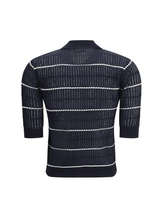 Max Mara Wool-Silk Knit Sweater - Blue