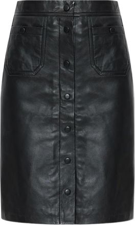 Munthe jupe Locus en cuir - Noir