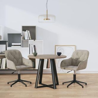 vidaXL vidaXL Esszimmerst&uuml;hle 2 Stk. Drehbar Hellgrau Samt