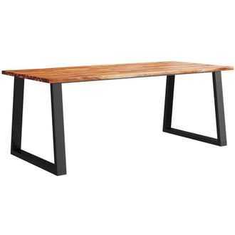 vidaXL Vidaxl - Table &agrave; manger 200x90x75 cm bois dacacia solide &agrave; bord vif