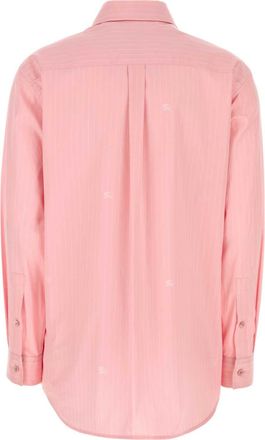 Burberry Womens Embroidered Poplin Shirt Dahliapinkwhitest Exterior: Cotton Camicie
